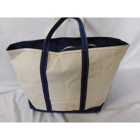 L.L. Bean | Bags | Vintage Ll Bean Heavy Canvas Twotone Navy Blue Trim ...